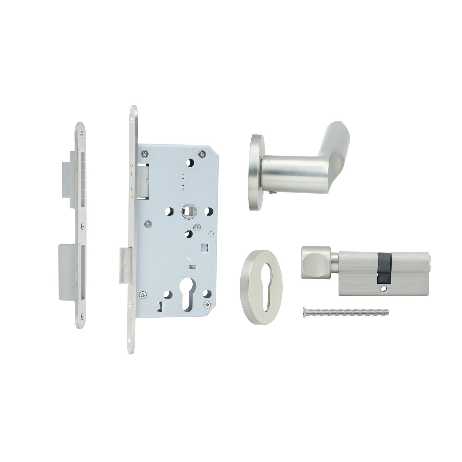 Bathroom lever handle with magnetic lock, aluminum nickel color ...